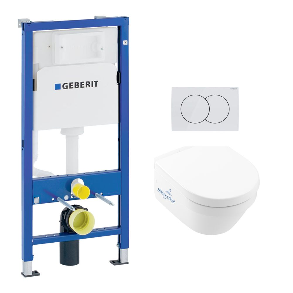 Pack WC Bati Geberit UP100 + WC sans bride Villeroy & Boch Architectura ...