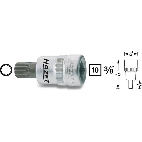 Douille-embout denture multiple (XZN) 6 mm Longueur: 40 mm Hazet 8808-6 Propulseur (tournevis ...