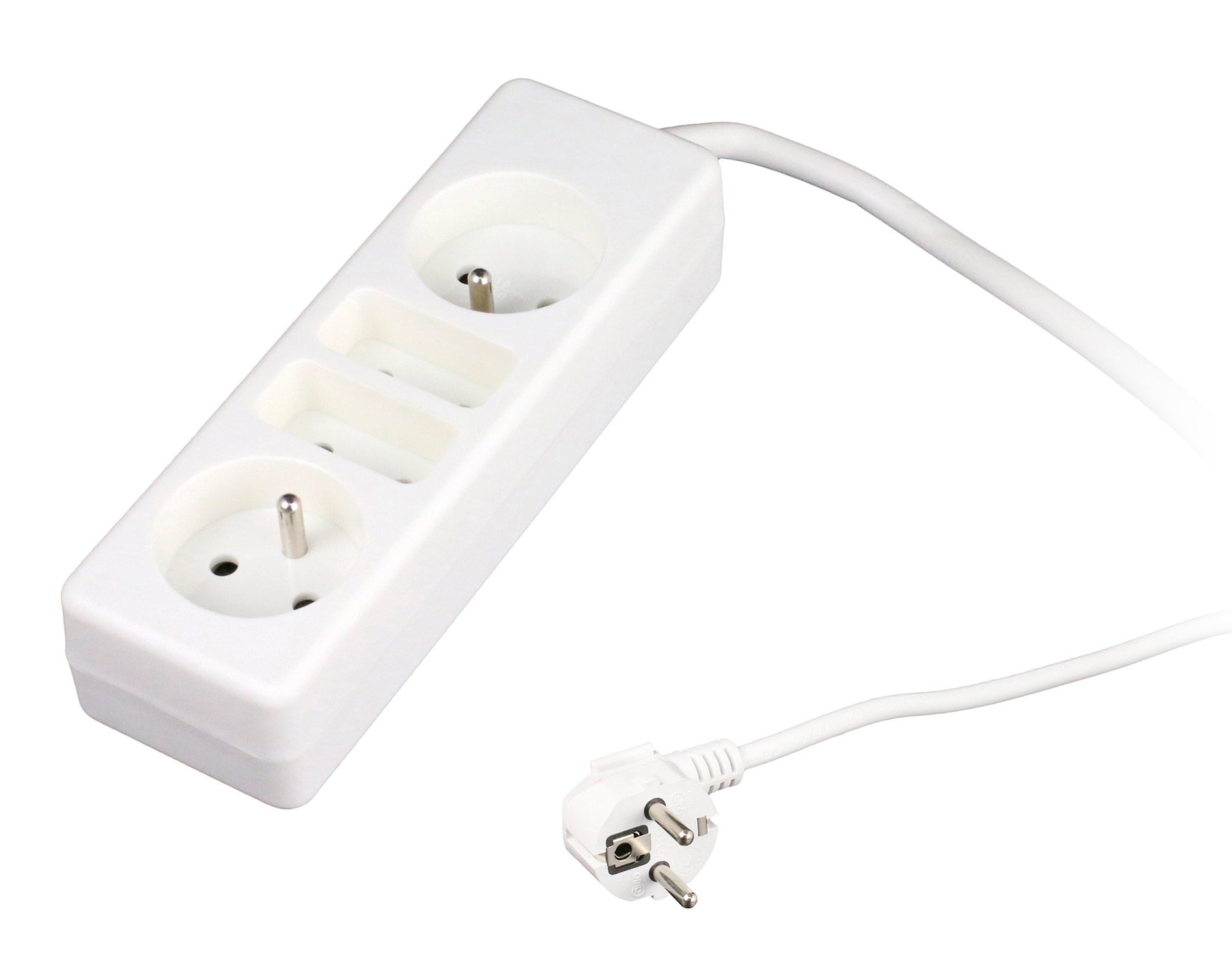 Bloc multiprise 2 prises 6A + 2 prises 16A 2P+T - Blanc - Zenitech ...