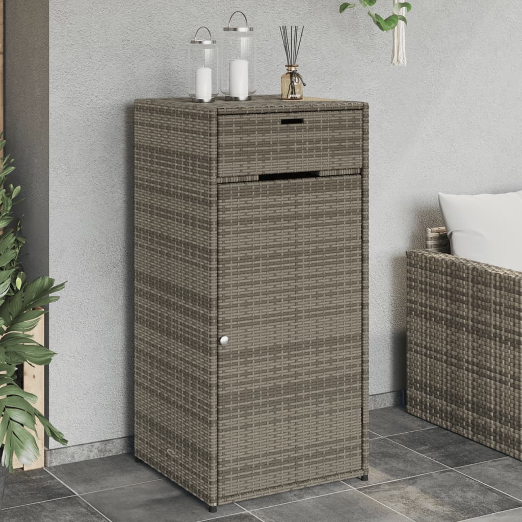 Armoire de rangement de jardin gris 55x55x111 cm résine tressée | Leroy ...