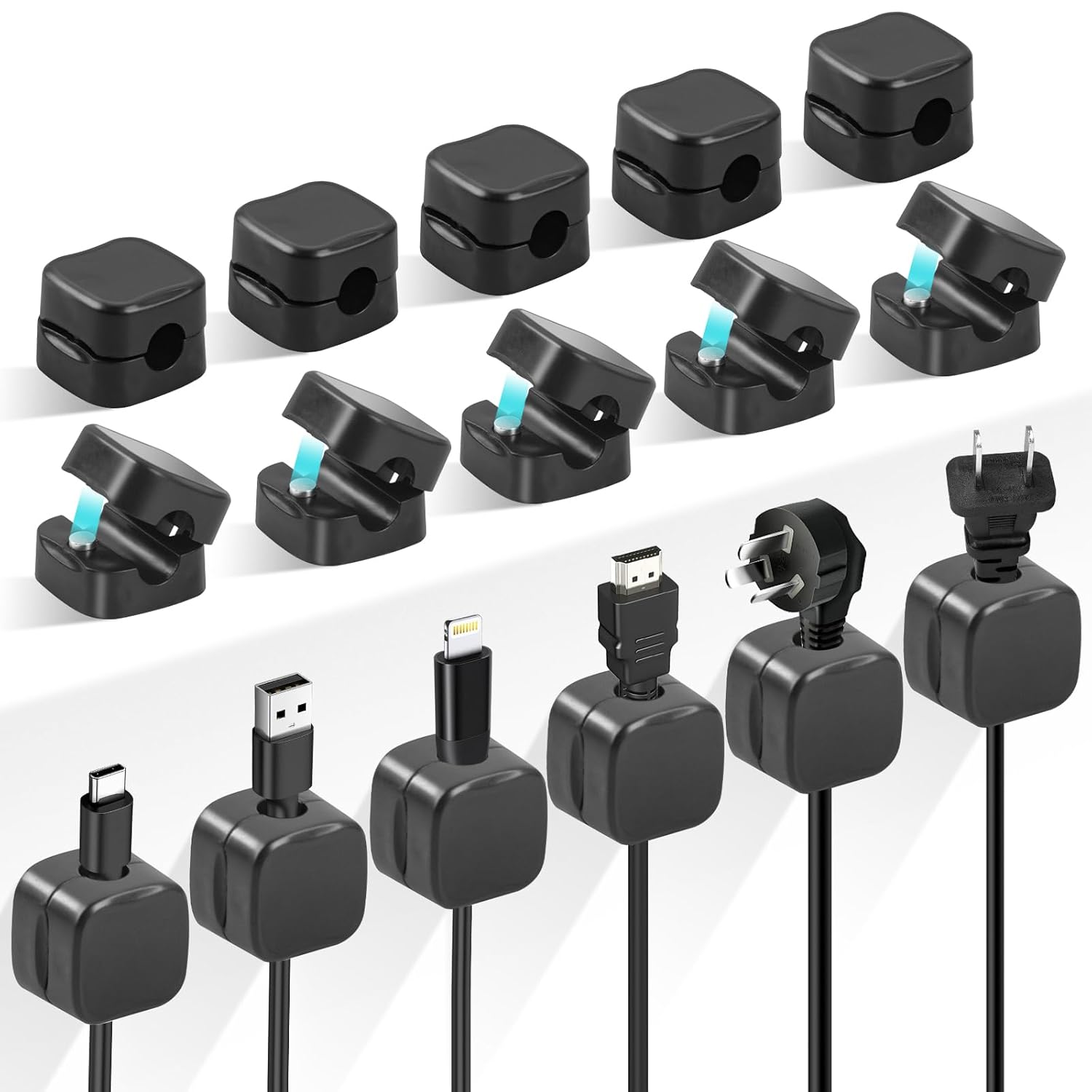 Magnetique Clips Câble, 16PCS Organisateur de Câble Magnetique, Support ...