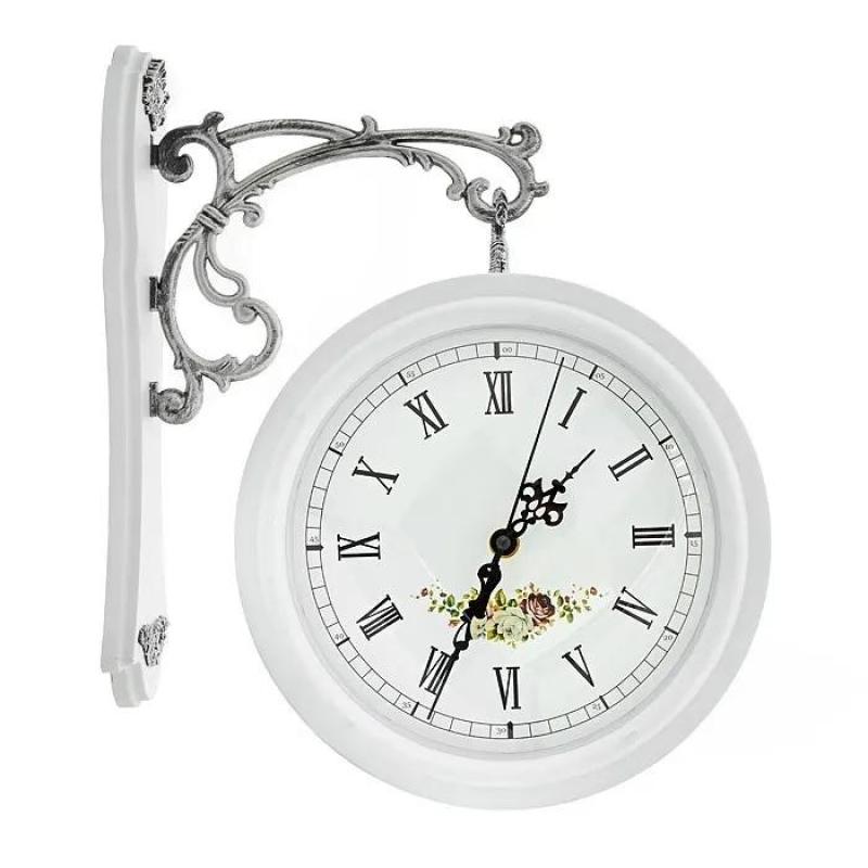 Horloge murale, élégante horloge double face pour salon, modèle blanc ...