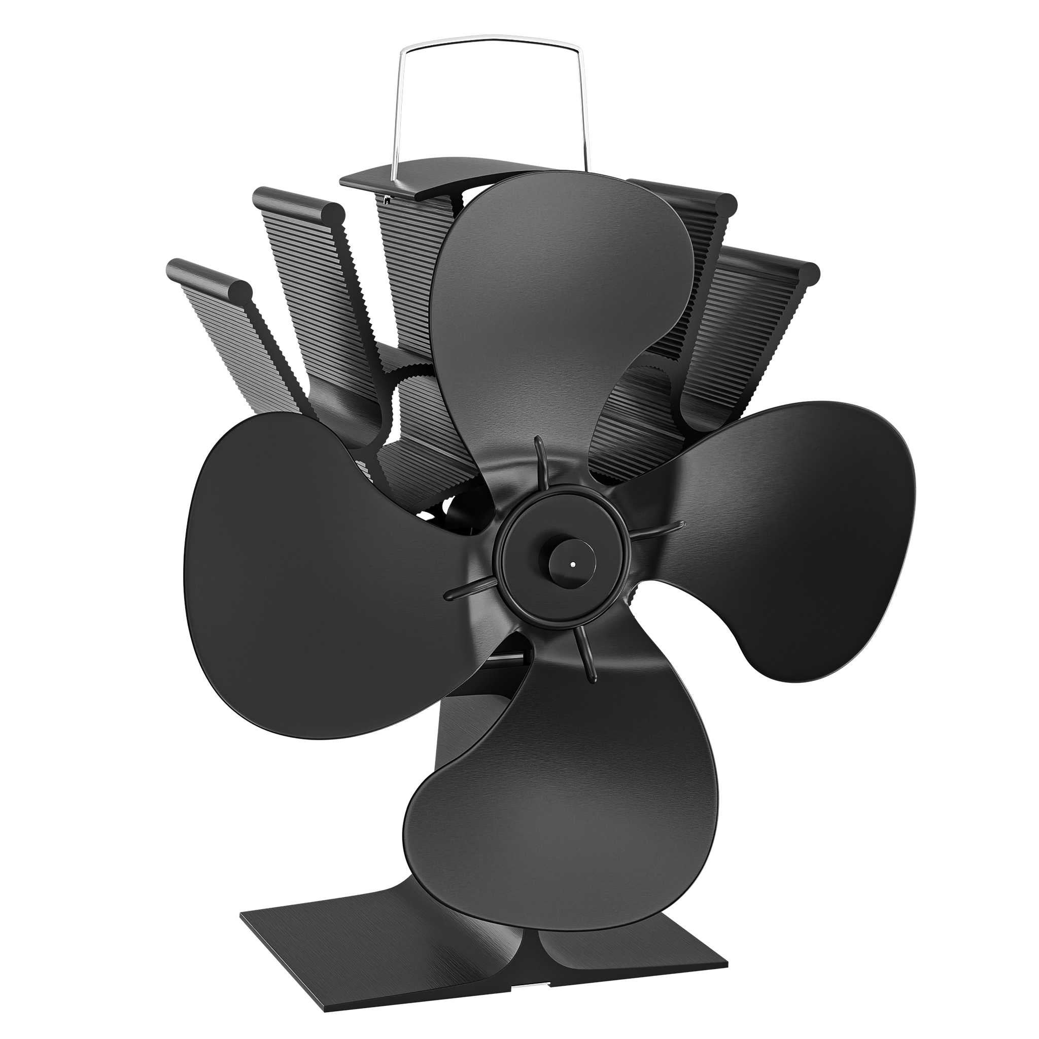 Wiltec Aérateur de poêle à bois – 4 Hélices – 1100 tr/min – 70-350 °C ...
