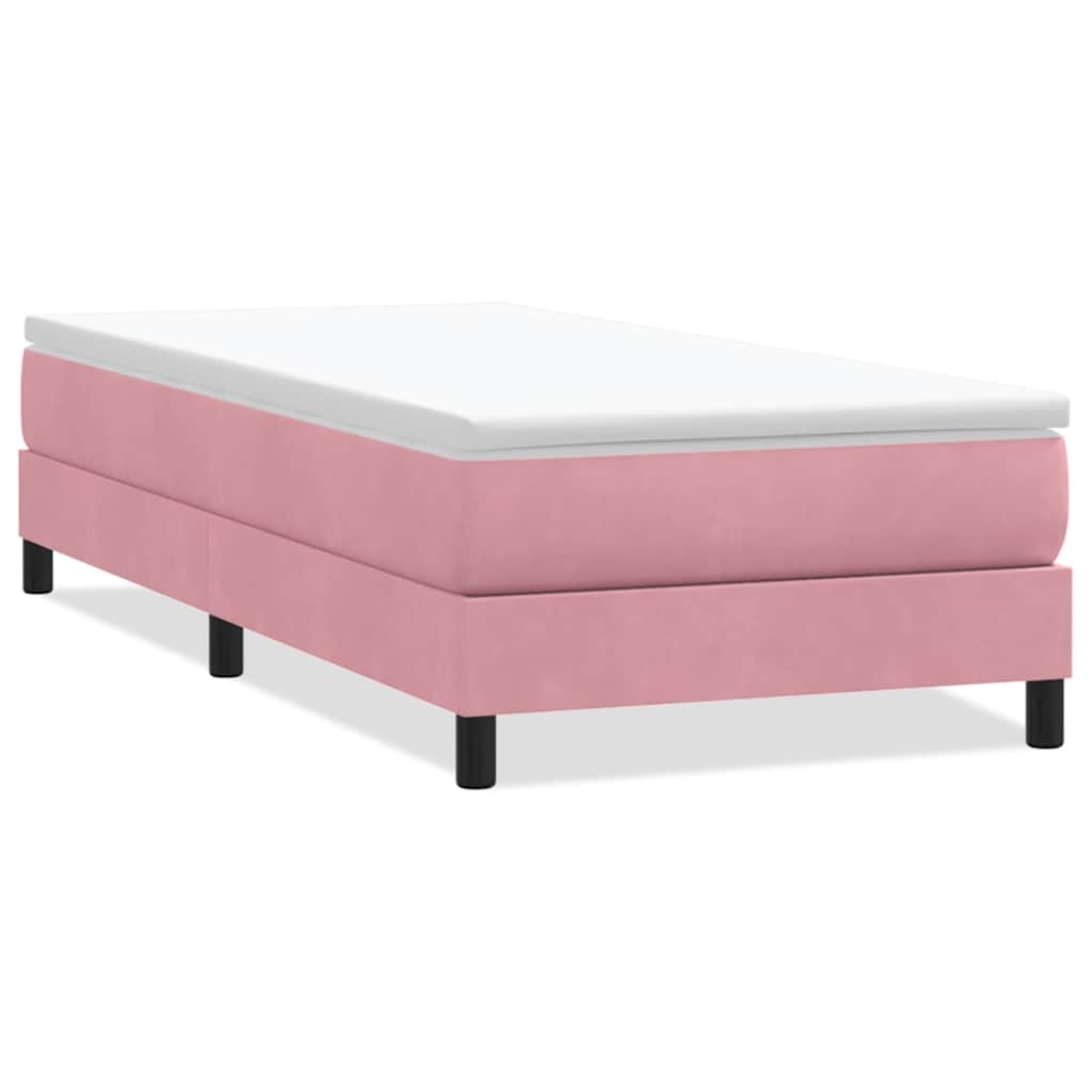 Cama box spring sin colchón terciopelo rosa 90x210 cm | Leroy Merlin