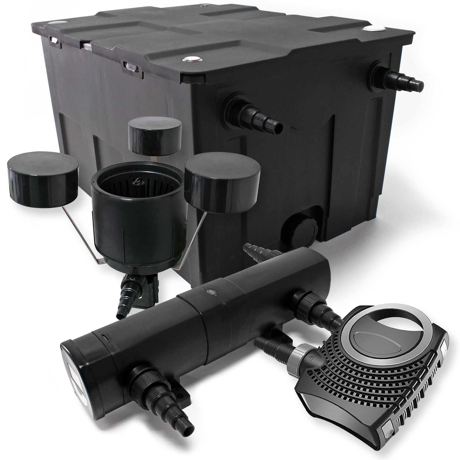 Set: Filtro bio per laghetto 60000l con Chiarificatore UVC 36W Pompa ...
