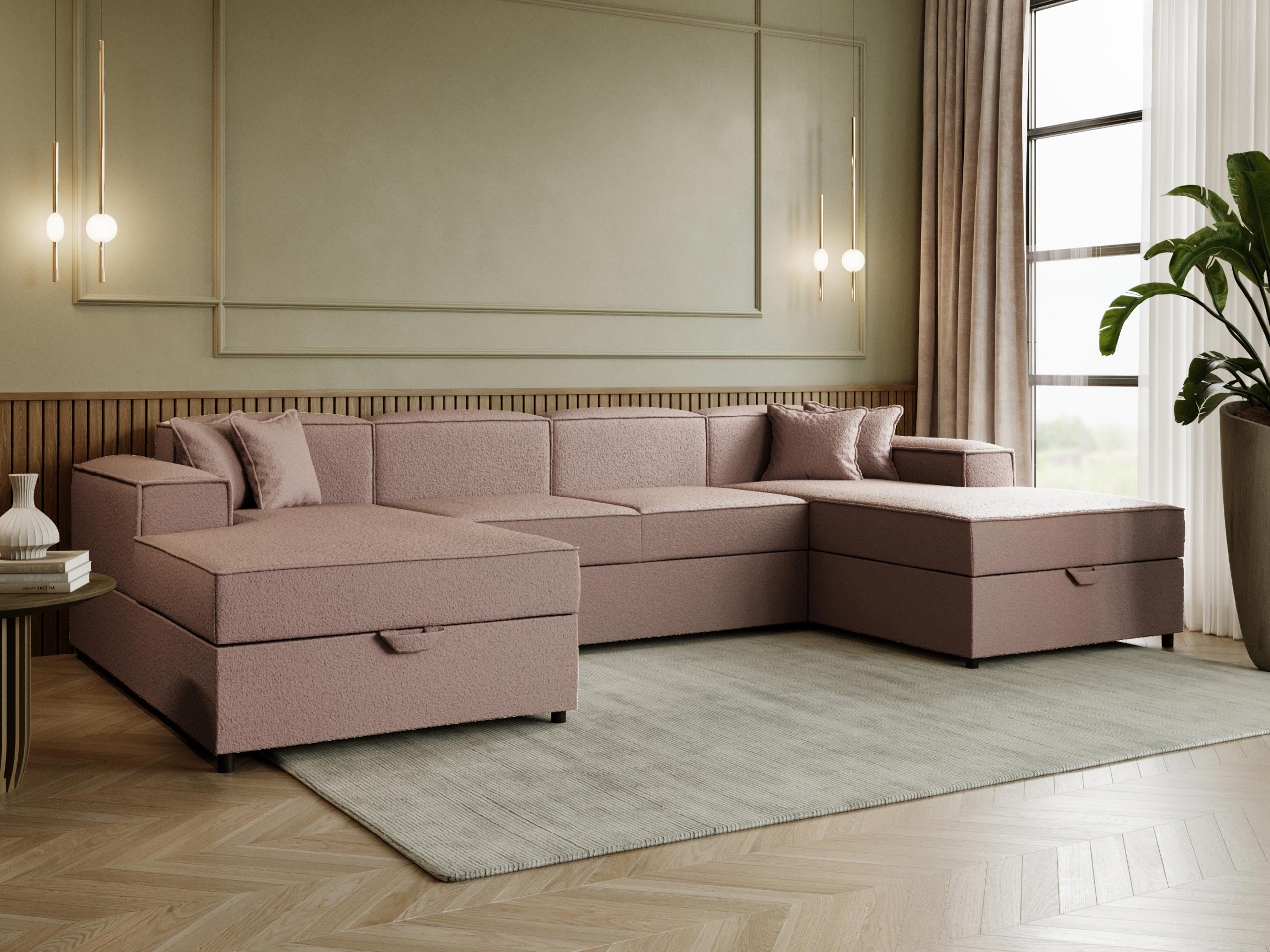 Canapé d'angle Clovis 115, Marron, Disponible, 320x166x79cm | Leroy Merlin
