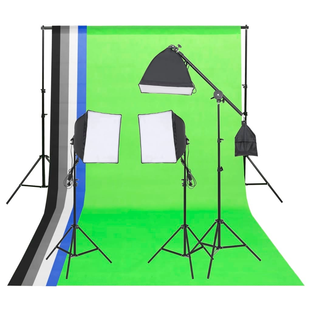 Kit d'éclairage studio photo avec toiles de fond et réflecteur vidaXL ...