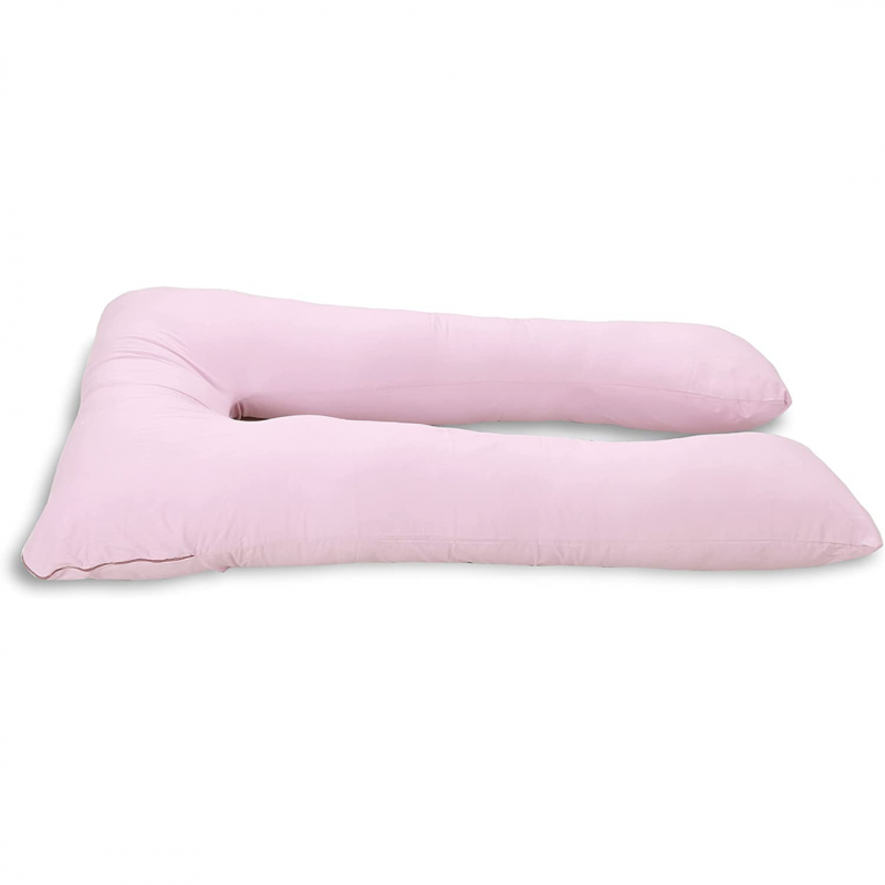 Coussin de grossesse déhoussable en coton BANANAIR 150x80 cm rose ...