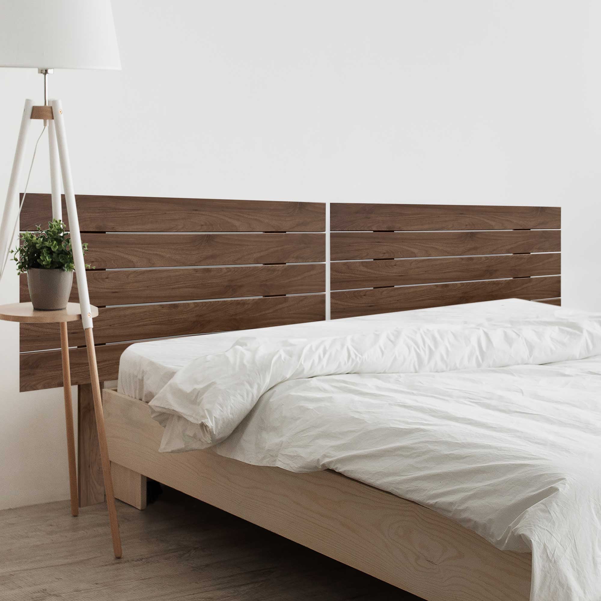 DHOME Cabecero de Madera reciclada DM Estilo Palet Horizontal con Patas ...