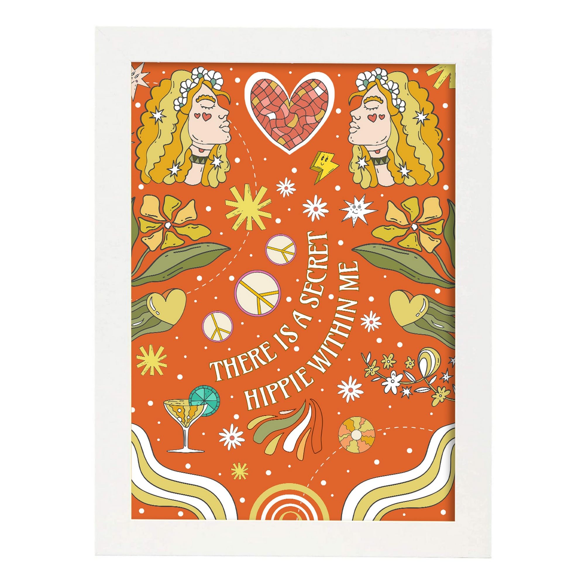 Nacnic Lámina Poster De Hippie Secreto Dentro De Mi Cuadros Decorativos ...