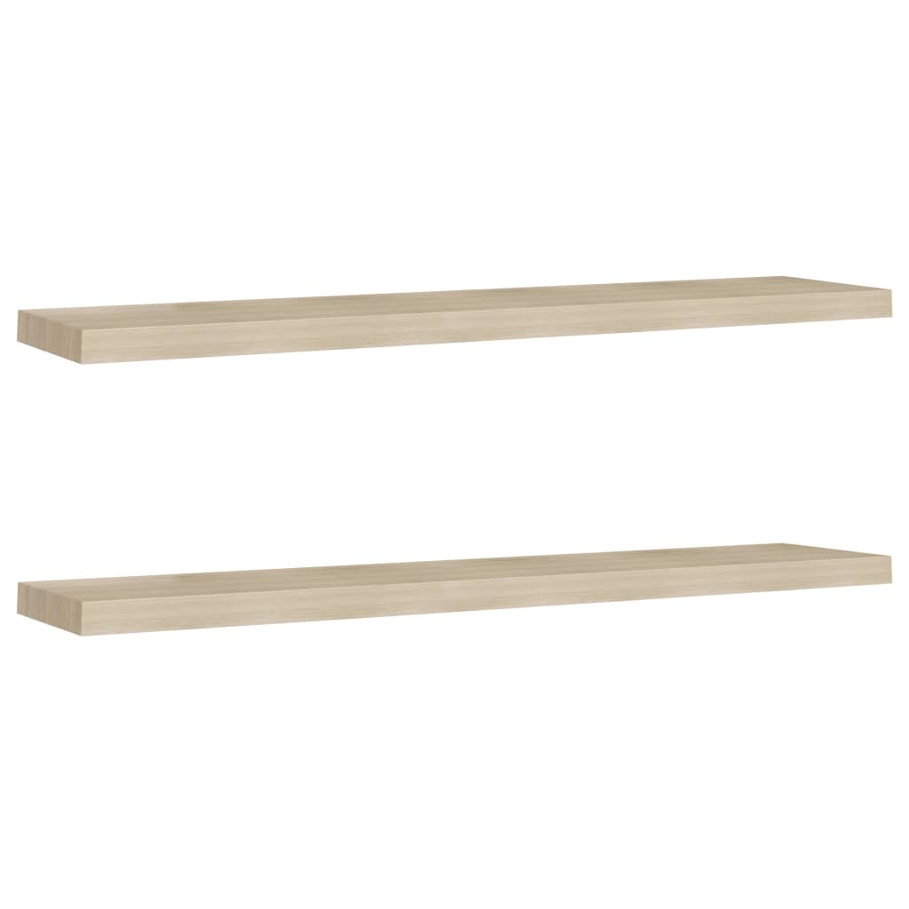 Étagères murales flottantes 2 pcs Chêne 120x23,5x3,8 cm MDF | Leroy Merlin