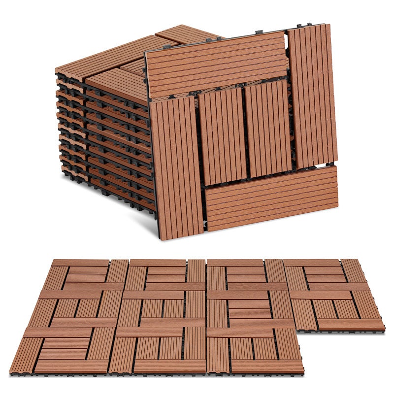 77pcs Dalle de terrasse 7m² Dalle clipsable 30x30cm Revêtement de sol ...