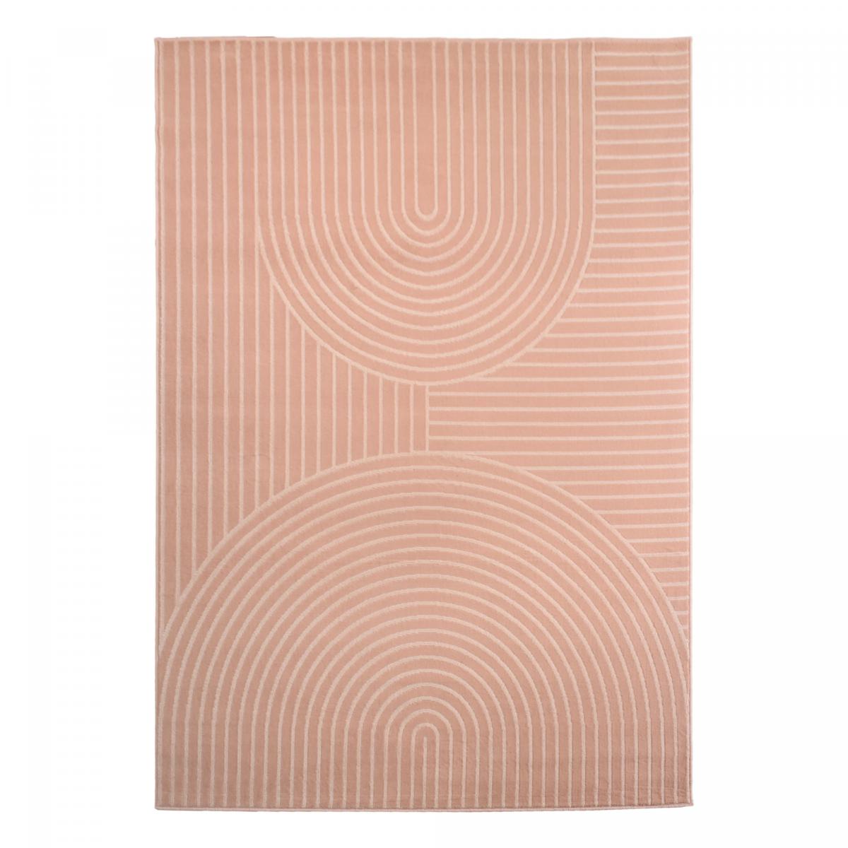 Tappeto da soggiorno 200x290 tessuto rettangolo rosa disegno geometrico ...