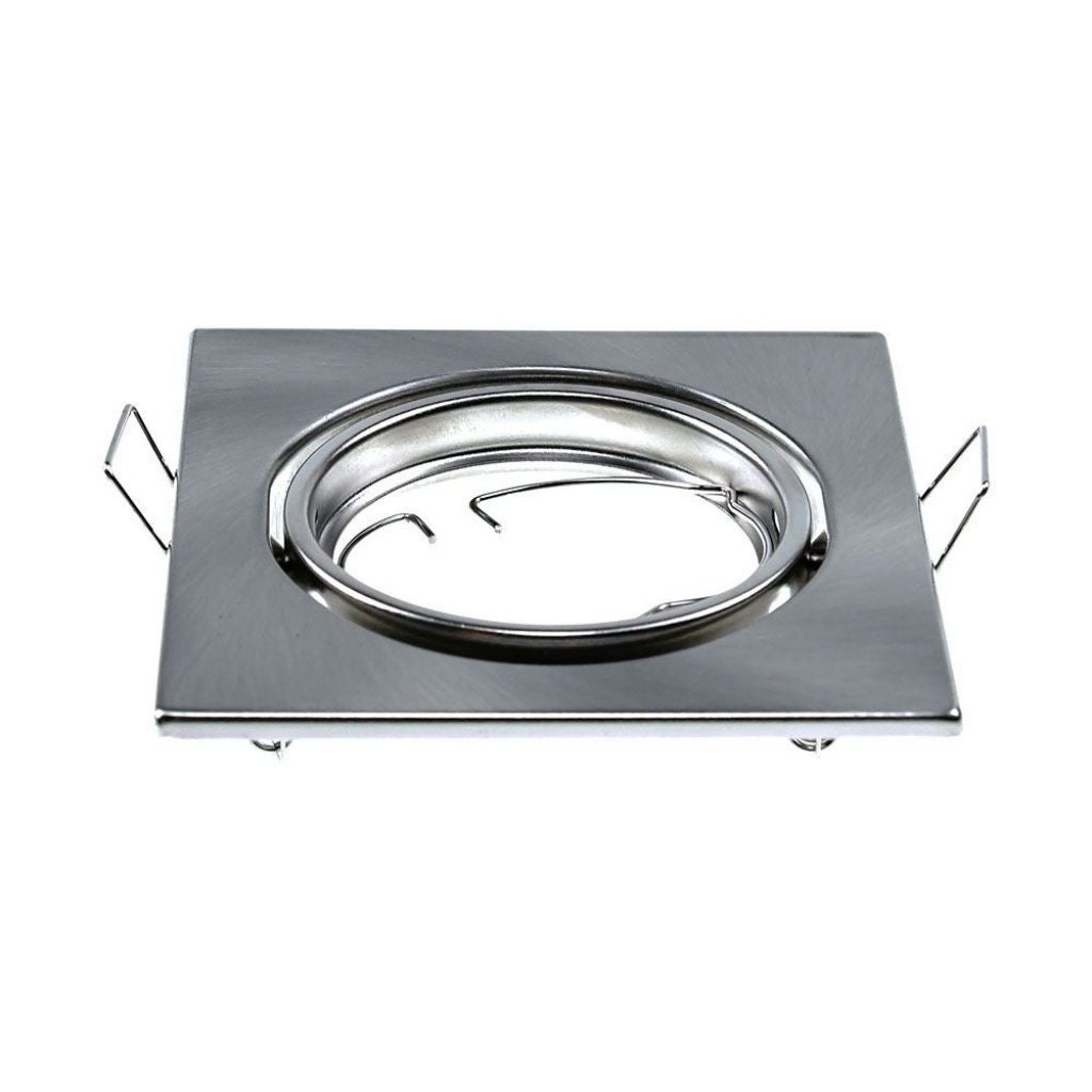 Downlight LED cuadrado GU10 Color Niquel Satinado (Caja 2 Piezas ...