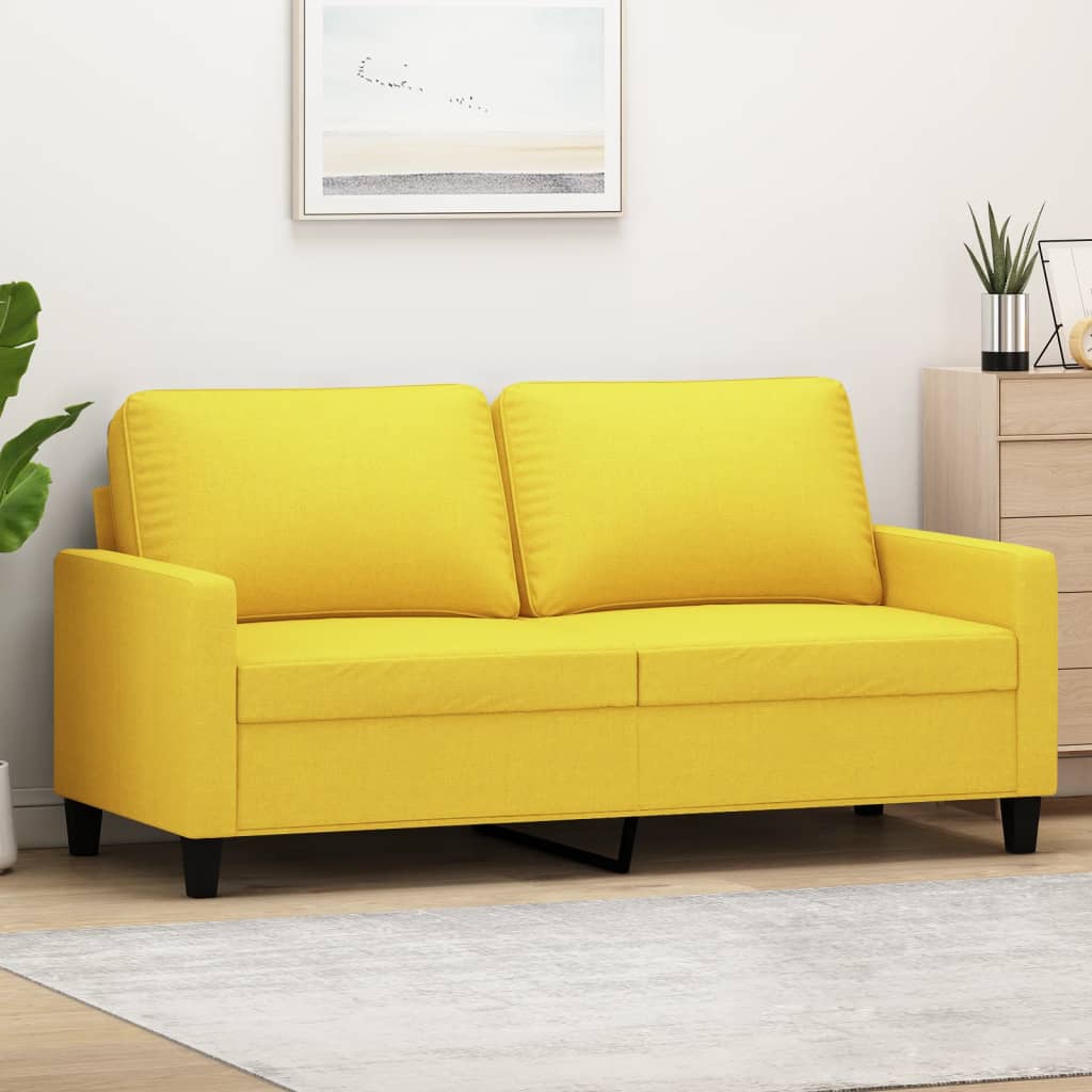 Sofá de 2 plazas de tela amarillo claro 140 cm - COMFORTXL | Leroy Merlin