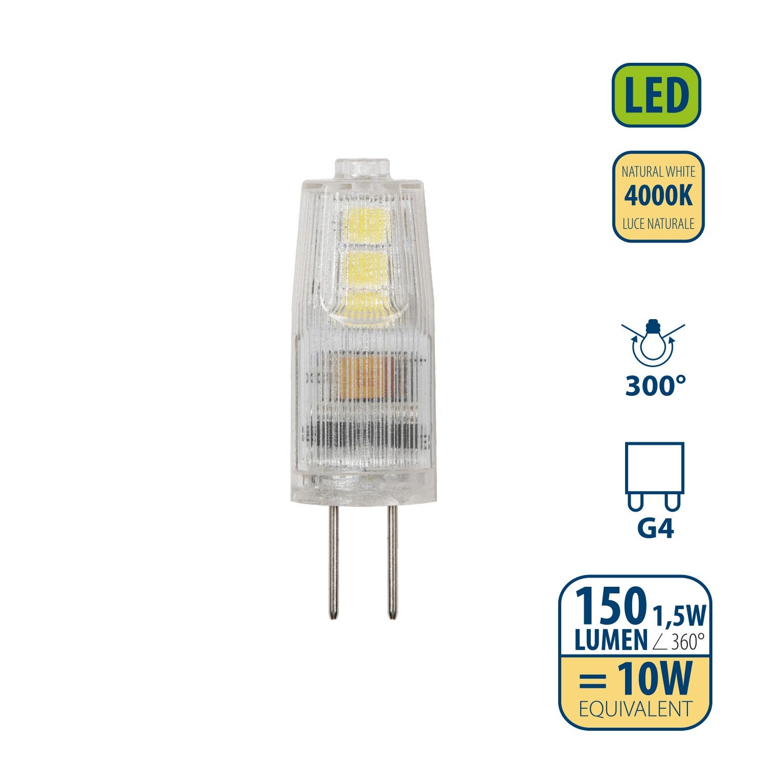 Ampoule LED CMS, capsule, 1,5W/150lm, culot G4, 4000K | Leroy Merlin