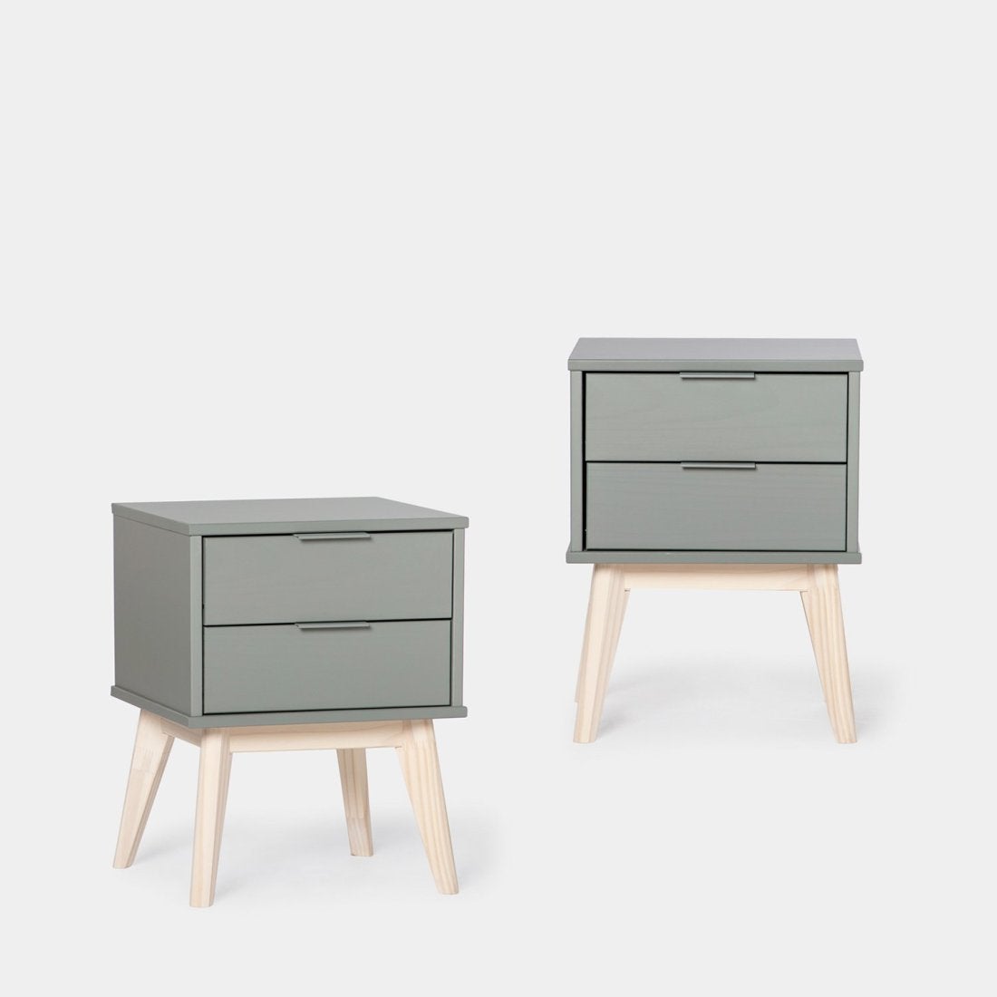 Pack 2 mesitas de noche mdf lacado Verde antracita 40 x53 | Leroy Merlin