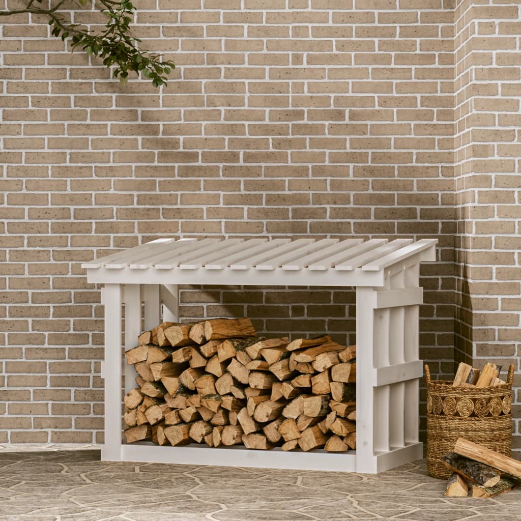 Leñero Blanco 108x64,5x77 cm Madera de pino | Leroy Merlin