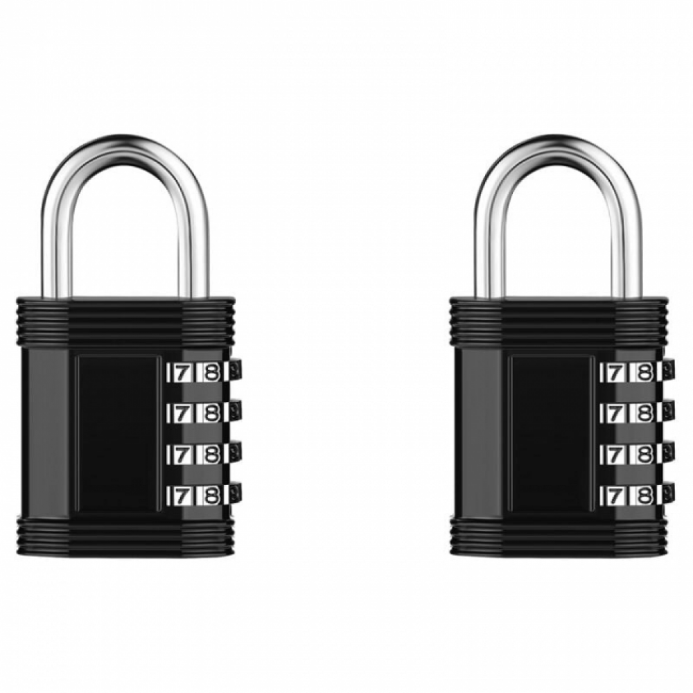 Cadenas - Alliage de zinc - 2 pièces - avec code à 4 chiffres - noir ...