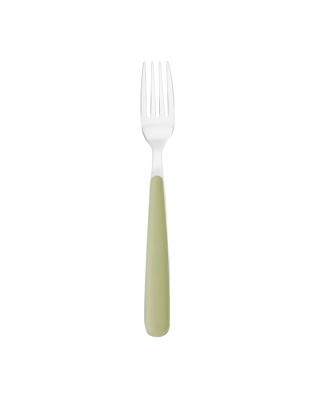 Tenedor de mesa de acero inoxidable verde alga. | Leroy Merlin