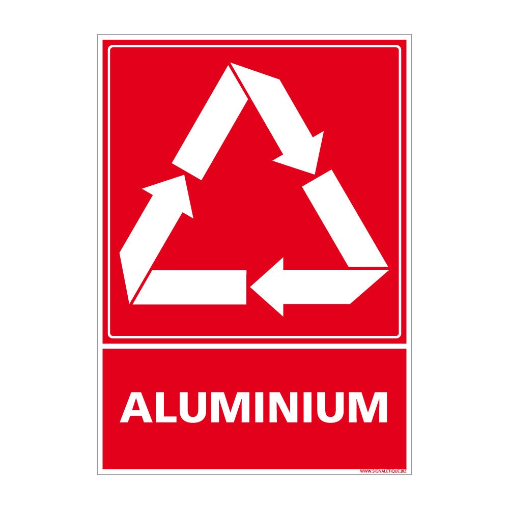 Panneau Recyclage ALUMINIUM, Tri sélectif des déchets alu 300 x 420 mm ...