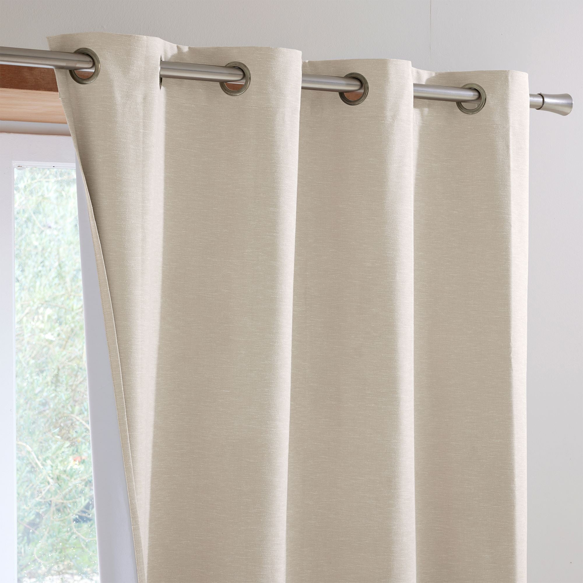 Lot de 2 rideaux occultant ROSEWELL 135x180 beige grège en polyester ...