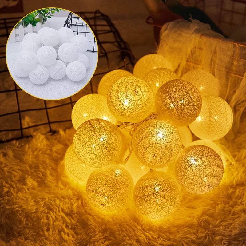 Cadena de luces de bolas de algodón, a pilas, 3 metros, 20 LED ...