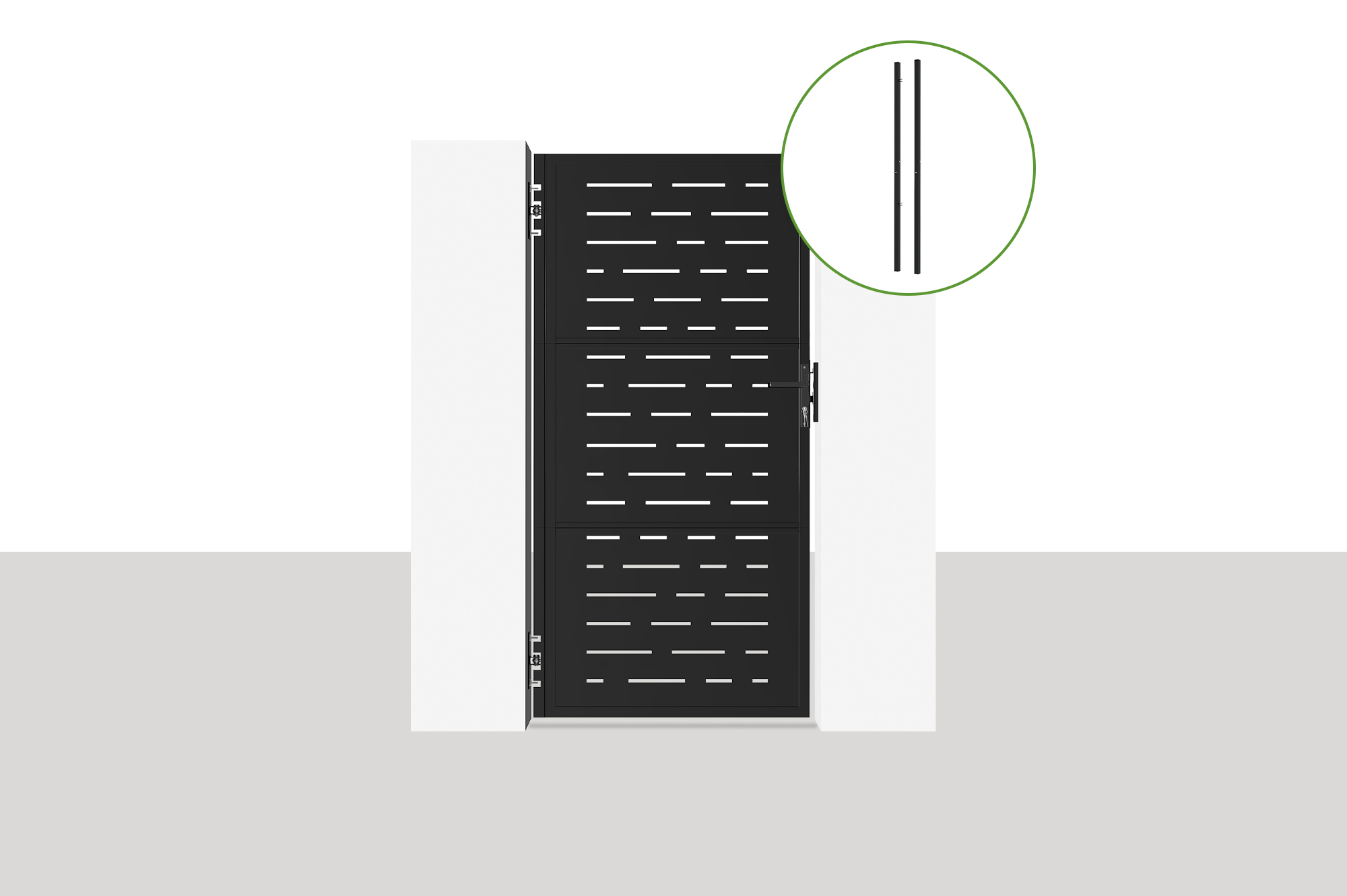 Portillon acier 1m NALI ARLBERG H.200cm Noir mat + 2 poteaux acier DARIO | Leroy Merlin