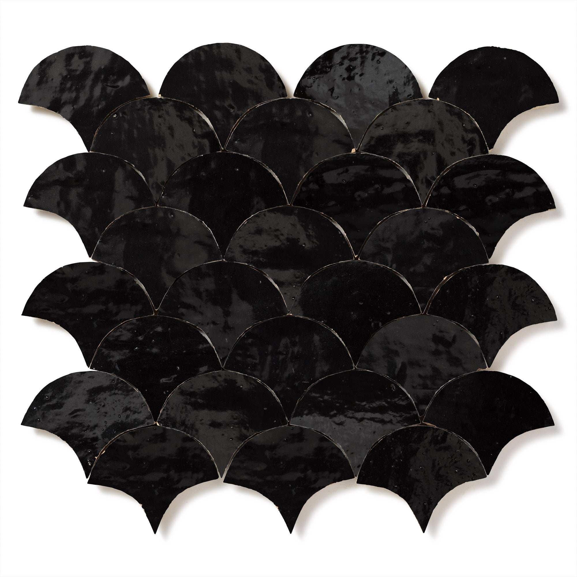 Carrelage Zellige Marocain Noir Intense Petite Ecaille 7,8x9,8 cm ...