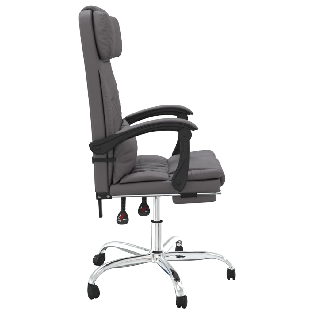 Fauteuil de massage inclinable de bureau Gris Similicuir vidaXL | Leroy ...