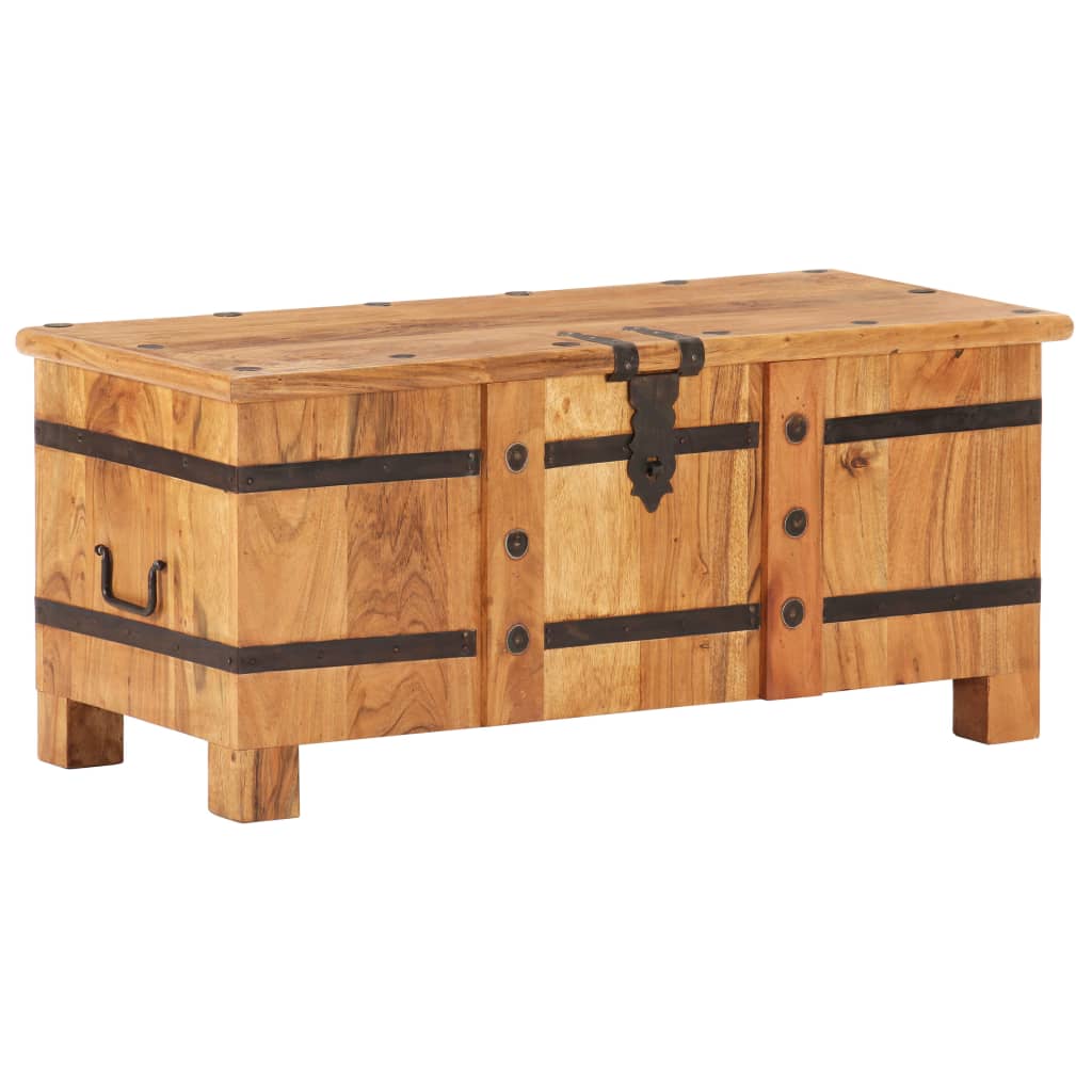 Coffre 90x40x40 cm Bois d'acacia solide | Leroy Merlin