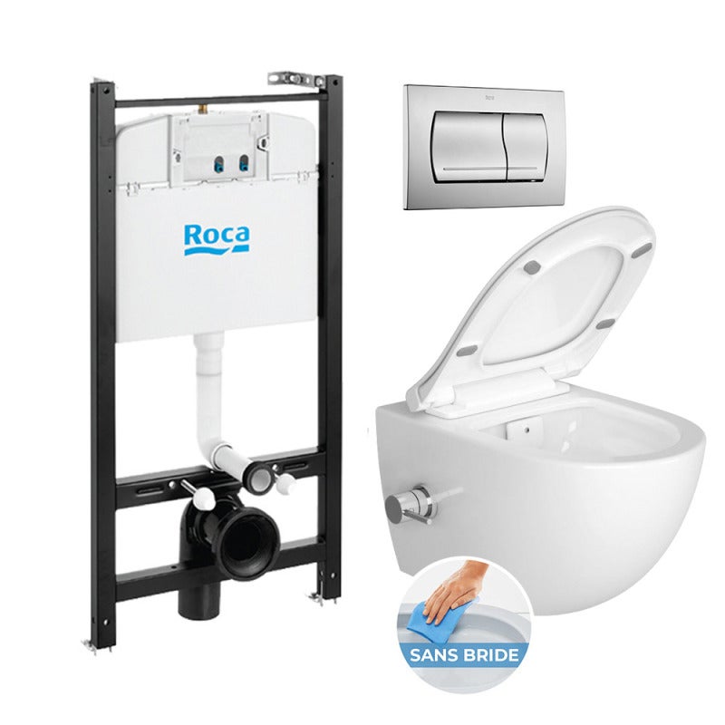 Roca Pack WC cisterna empotrada Roca Active + Inodoro sin brida con ...