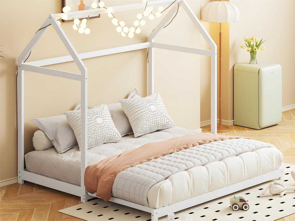 Lit cabane extensible - 90(180) x 190 cm - canapé-lit avec sommier à ...