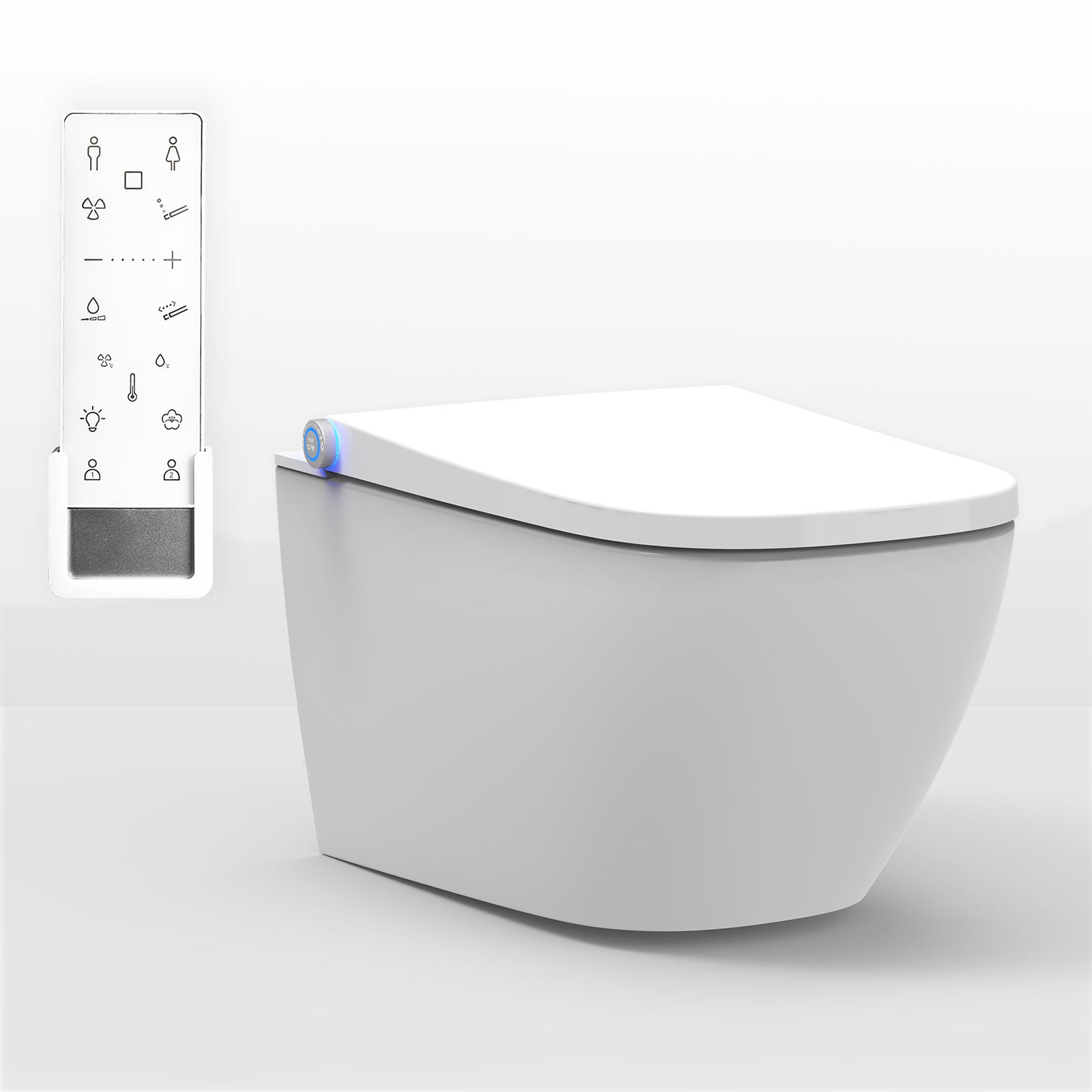 BERNSTEIN - Toilettes japonais céramique Blanc, WC japonais lavant LED ... BERNSTEIN - Toilettes japonais céramique Blanc, WC japonais lavant LED ...