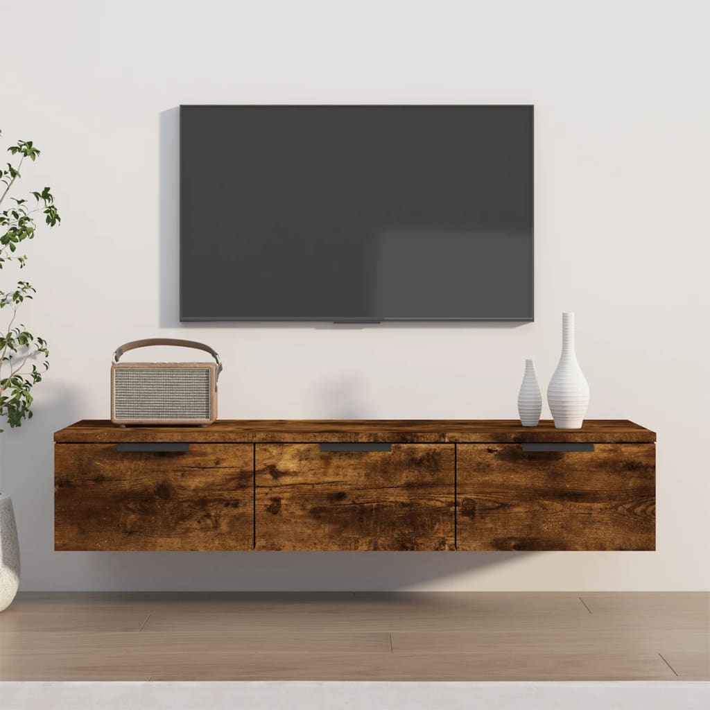 Mueble de pared Roble ahumado 102x30x20 cm Madera contrachapada | Leroy ...