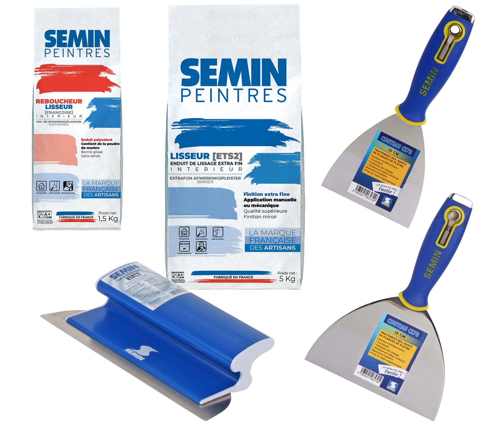 Rénovation mur Pack Reboucheur et Lisseur en poudre Semin, permet de ...
