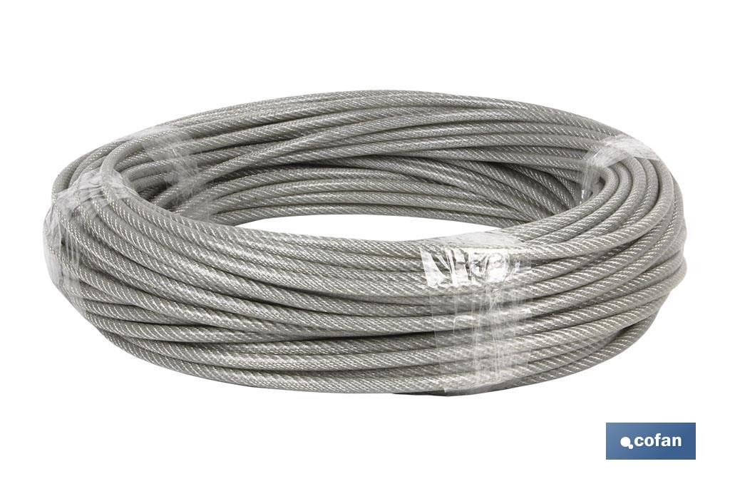 CABLE ACERO (6mm) 4X6MM 6X7+1 PLAST. (50M) | Leroy Merlin