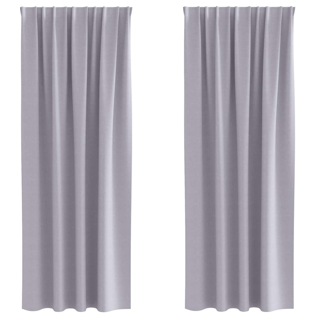 Rideaux 2 pcs Gris métallique 260 x 140 cm Polyester | Leroy Merlin