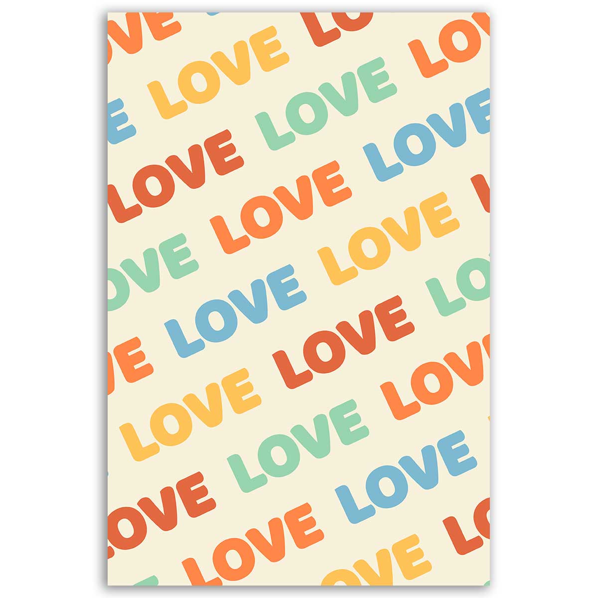 Tableau typographie love colorée - 40x60cm | Leroy Merlin