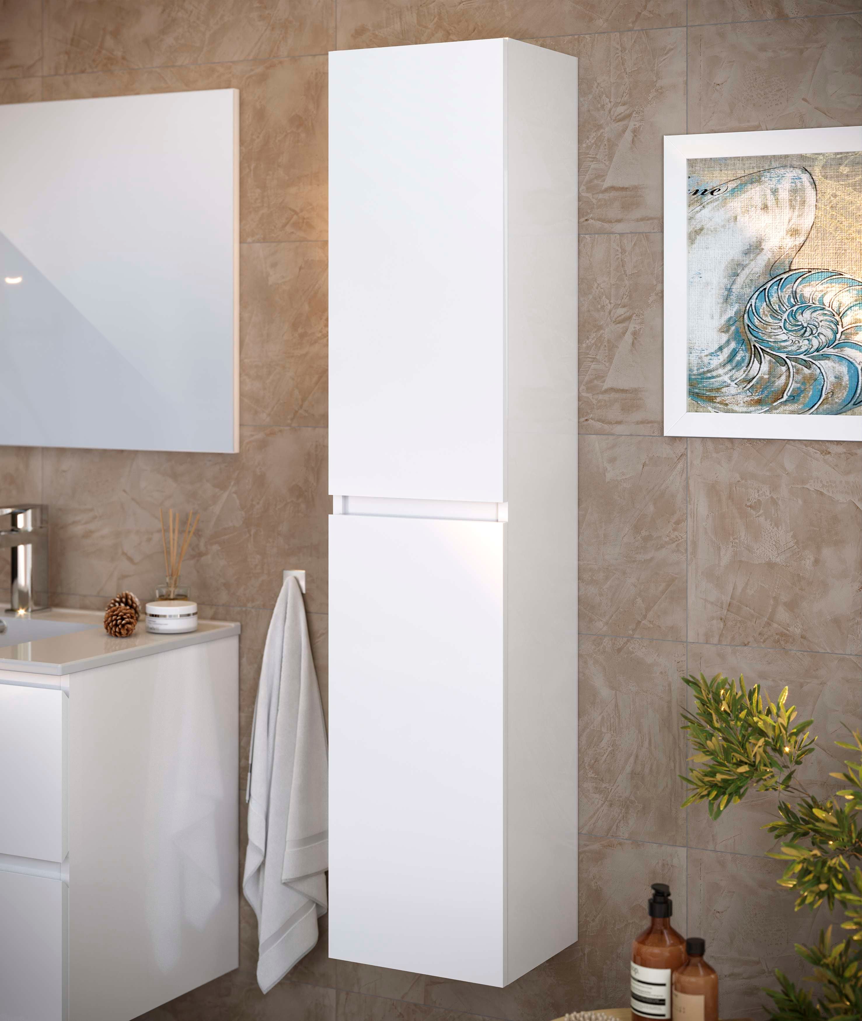 Columna de baño NELI 2 puertas 140x30x27 cm blanco T-BATH | Leroy Merlin