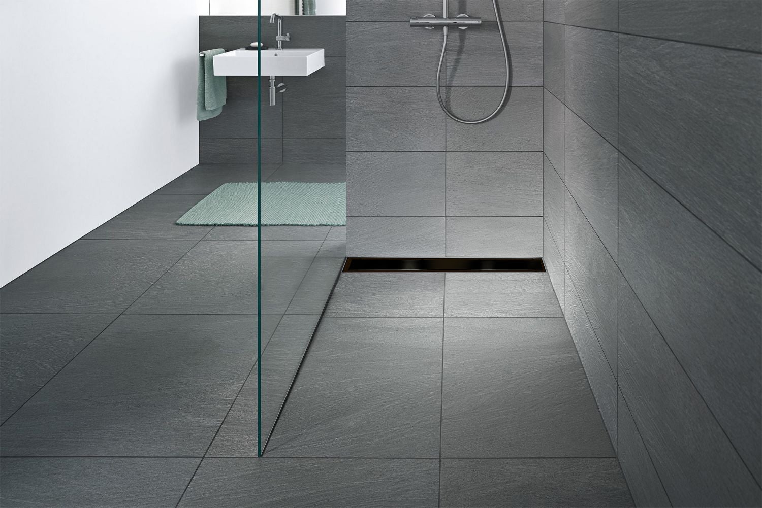 50cm Color Negro Acero Inoxidable Suelo Baño Lámina Desagüe Lineal Para ...
