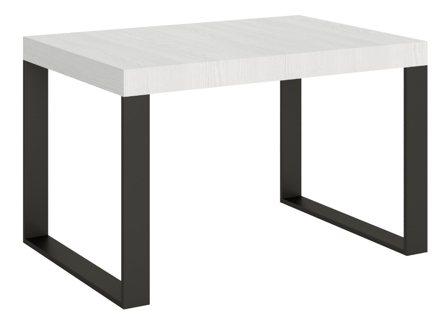 Mesa de comedor extensible tiroz-Color Blanco-Base y soporte con ruedas ...