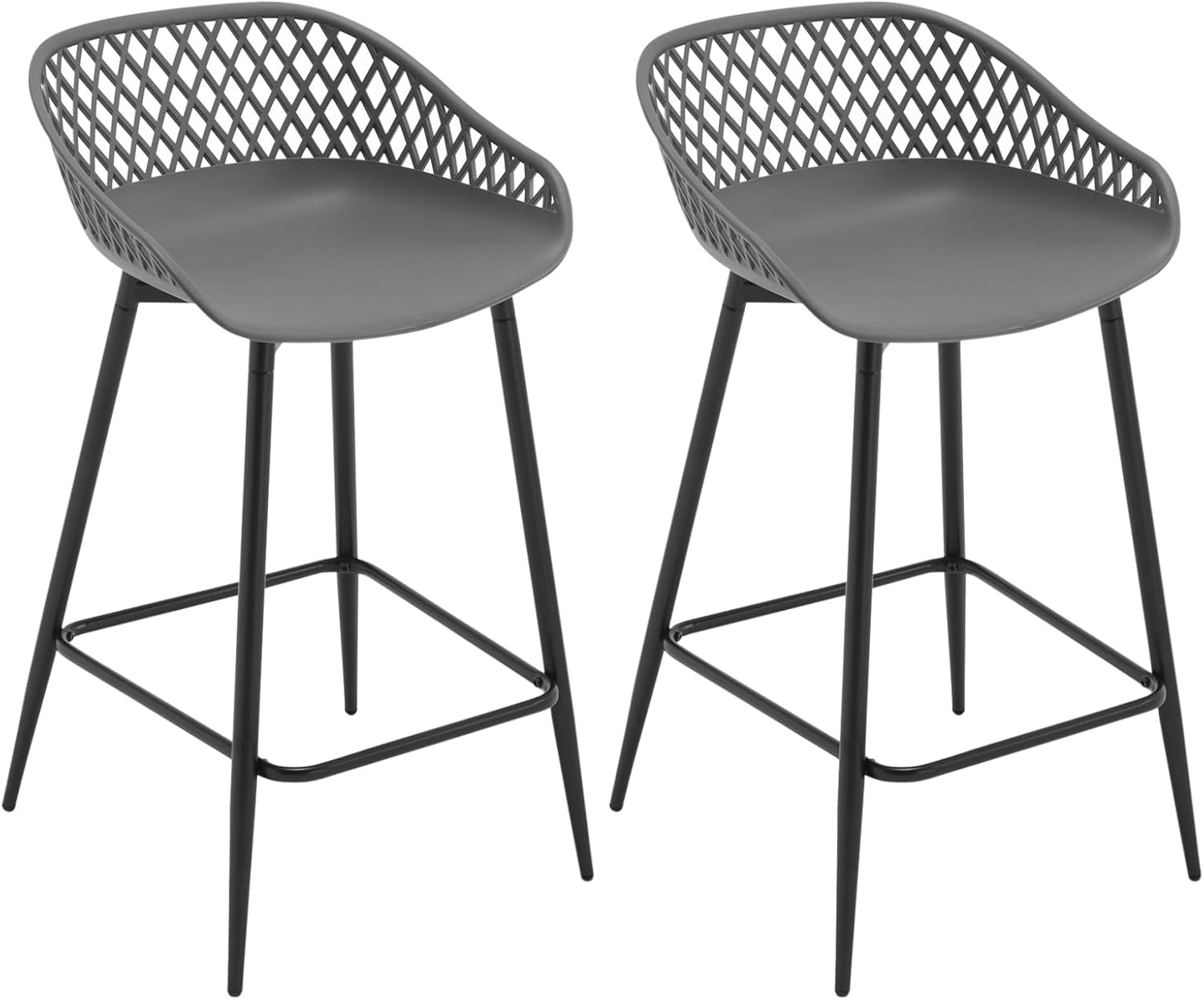 Lot de 2 Tabourets de Bar avec Repose-Pieds et Dossier, Tabourets Haut ...