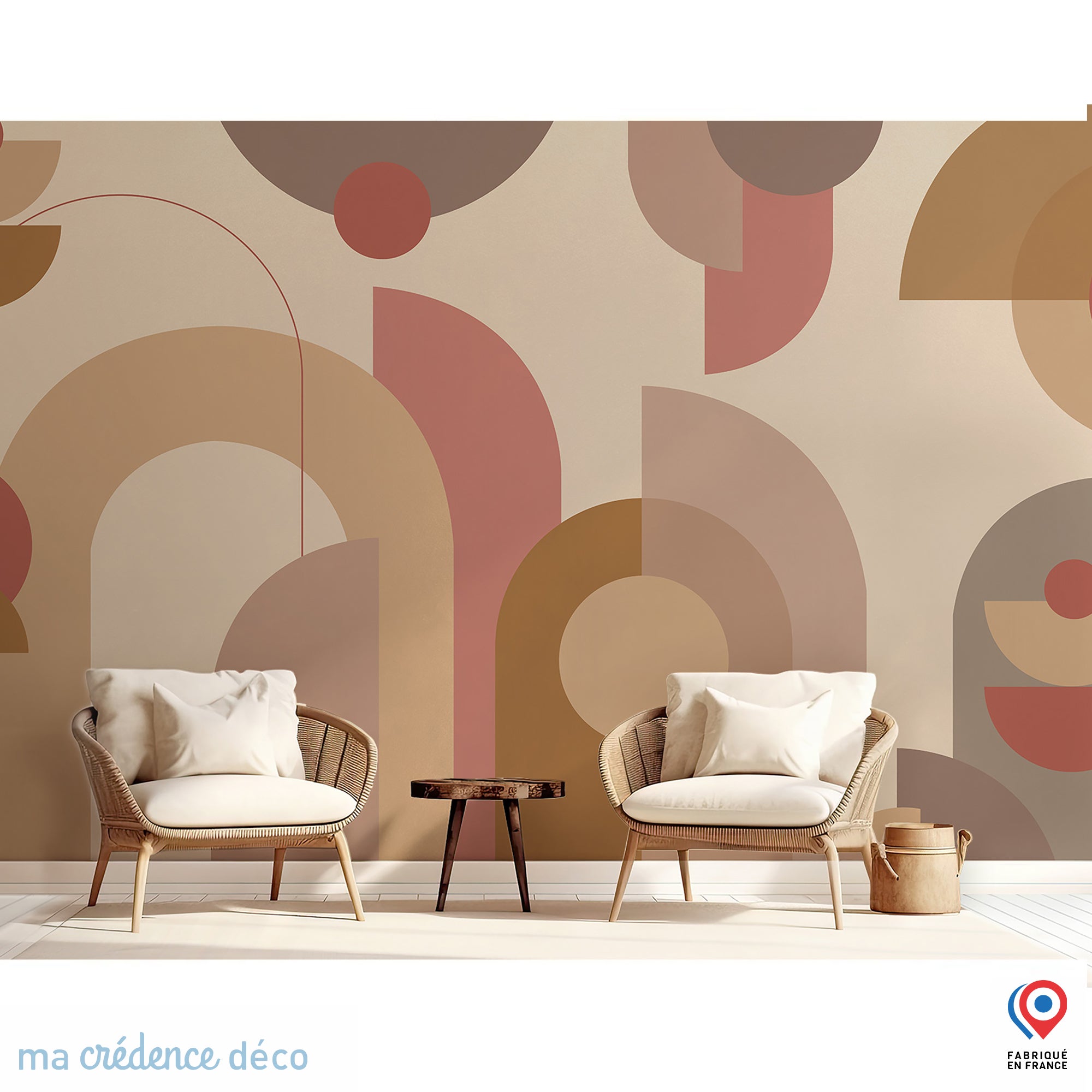 Papier peint Formes géométriques modernes - Intissé - L 200 cm x H 280 ...