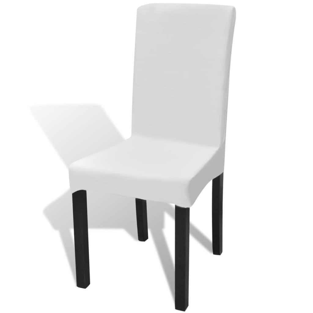 Housse de chaise droite extensible 4 pièces blanc | Leroy Merlin