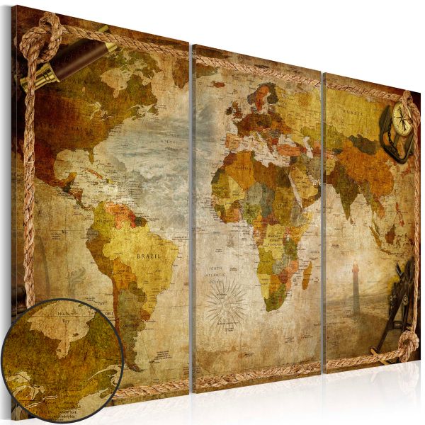 Tableau Cartes du monde Souvenir from a trip 120x80 cm | Leroy Merlin