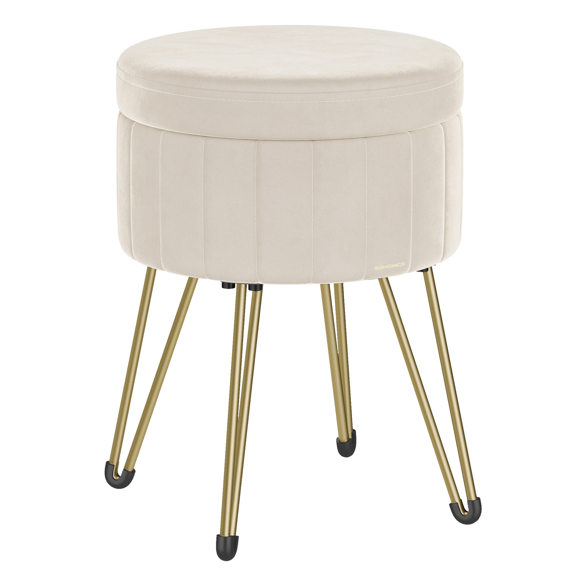 Tabouret Rangement, 39 x 44,4 cm (Diamètre x H), Blanc Crème | Leroy Merlin