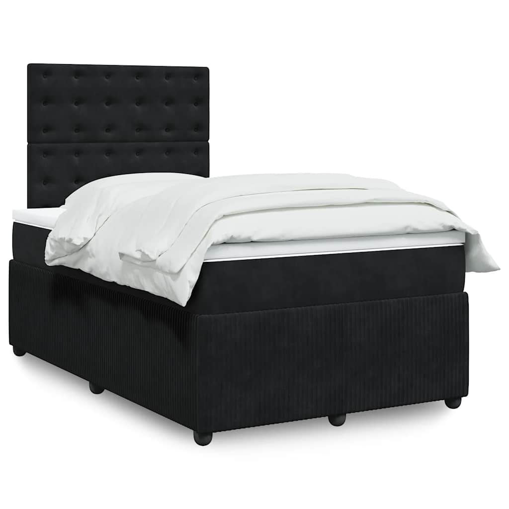 Cama box spring con colchón terciopelo negro 120x200 cm | Leroy Merlin