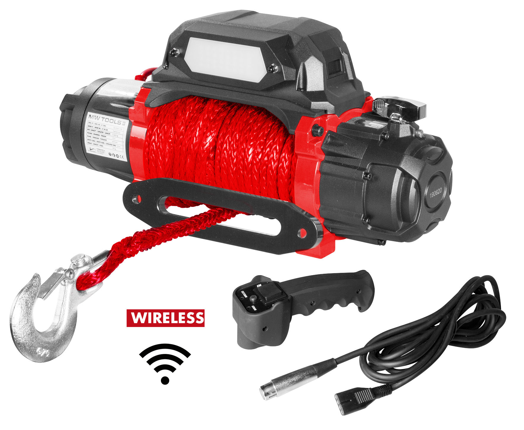 Treuil électrique 24V 5443kg câble 26m synthétique télécommande sans ...