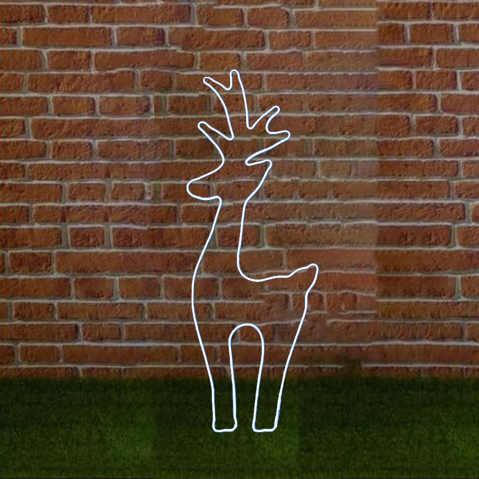 Renna luminosa ad effetto neon con led bianco freddo bifacciale addobbi ...